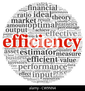 Efficiency concept in word tag cloud on white background Stock Photo ...