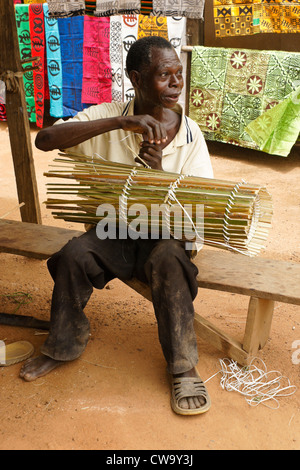 Adinkra stamped cloth, Ntonso, Ghana Stock Photo - Alamy