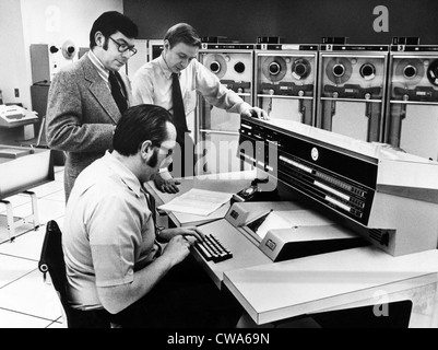 Officials at the main console of Univac 1108, 1972. Courtesy: CSU ...