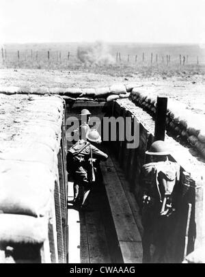 American soldiers in World War One setting up a smoke screen with the ...