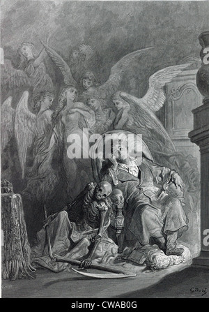 Gustave Dore illustration of Edgar Allan Poe's "The Raven;" presents a ...