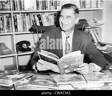 Ted Geisel (Dr. Seuss) (1904-1991) at work on a drawing of the Grinch ...