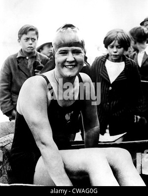 GERTRUDE EDERLE, after breaking the record for first woman to swim the ...