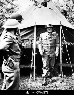 General George S. Patton Jr. (center), and his wife Beatrice Patton ...