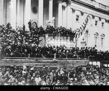 Abraham Lincoln's delivering his second inaugural address (standing ...