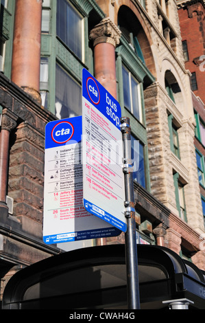 A Chicago Transit Authority (CTA) sign advises essential travel only in ...
