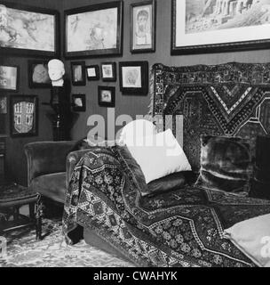 The couch in the consulting room of Sigmund Freud's office in Vienna as ...