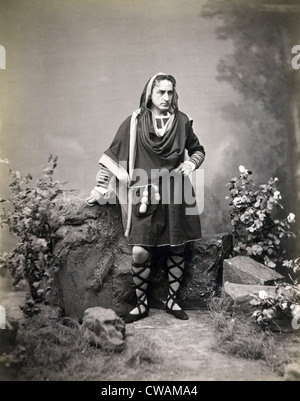 Edwin Booth (1833-1893), American actor, in costume as Hamlet. Photo by ...