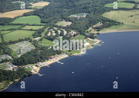 aerial view of the bewl water reservoir and water sport centre in Kent ...