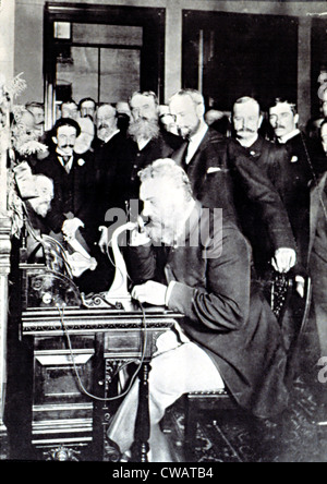 Alexander Graham Bell Demonstrating Telephone, 1877 Stock Photo - Alamy