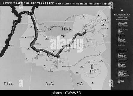 Map of the Tennessee Valley Authority Stock Photo - Alamy