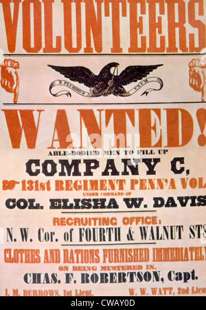 Union Civil War poster recruiting 'Men of Color' to enlist in the US ...