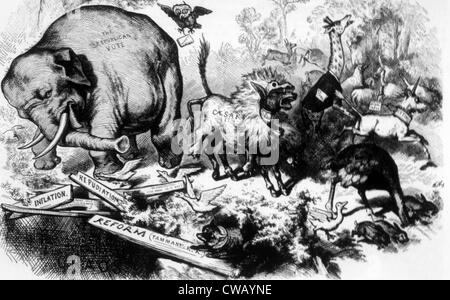 Thomas Nast political cartoon that is the first depiction of the ...