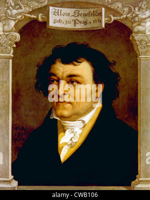 Portrait of Alois Senefelder (1771-1834) a German actor, playwright ...