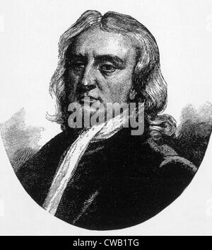Sir Isaac Newton (1642-1727), portrait of the English physicist and ...