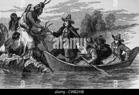 Landing of Roger Williams at Providence Rhode Island 1636 Stock Photo: 7737163 - Alamy