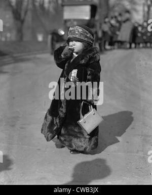 Woman midget smoking a cigarette, wearing a fur coat, photograph circa ...