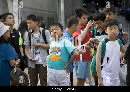 Beijing, China. Children Boys in school band playing at Chinese Stock ...