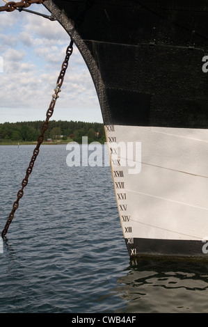 Depth markings on ships hull Stock Photo - Alamy