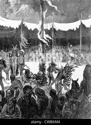 Cheyenne sun dance--young bucks proving their endurance by self-torture ...