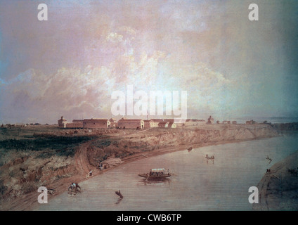 Fort Rice, Dakota Territory. Painted by Seth Eastman, Oil on canvas ...