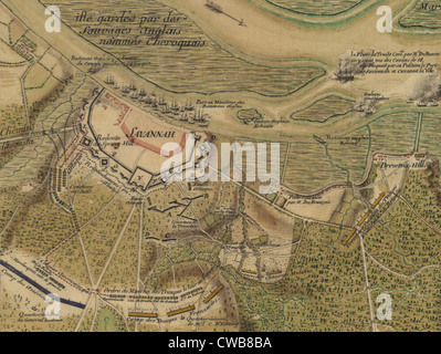 Siege of Savannah map Stock Photo - Alamy