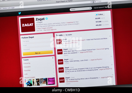 Zagat website - restaurant guide ratings and reviews Stock Photo - Alamy