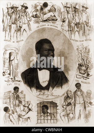 A portrait of the fugitive slave Anthony Burns, whose arrest and trial under the Fugitive Slave ...