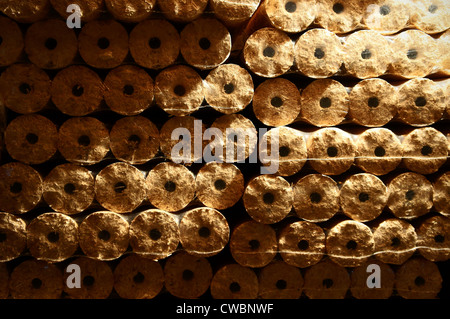 illustrative, compressed wood chips in plastic packaging, wooden ...