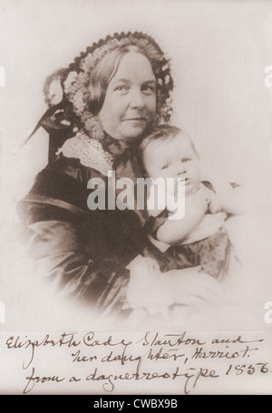 Elizabeth Cady Stanton and her daughter, Harriot from a daguerreotype ...