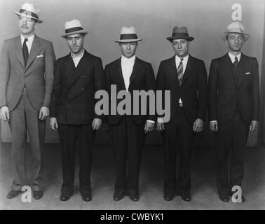 Vincent 'Mad Dog' Coll with his members of his gang in a line up in New ...