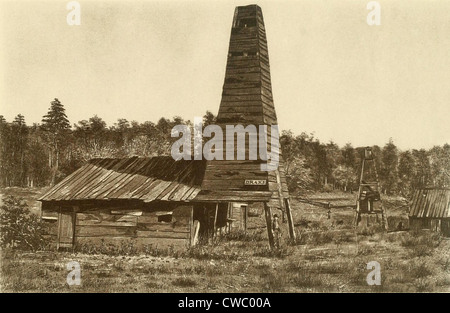 The original 1859 Drake oil well in Titusville, Pennsylvania, the 1st ...