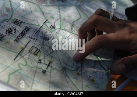 Military map reading skills demonstrated by US Army soldiers during the ...
