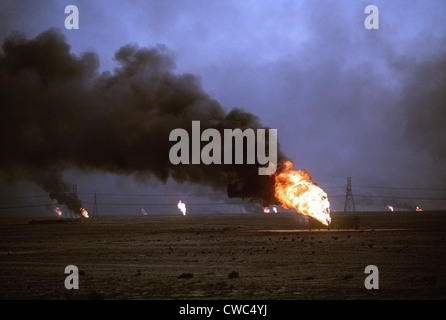 Kuwaiti oil wells were set on fire by retreating Iraqi forces during ...