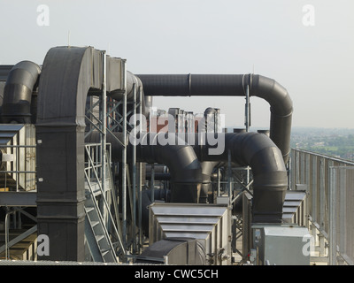 Ducts, Vents & Pipes On Building Roof Top Stock Photo - Alamy