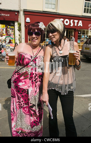 Women drinking on the streets during Brecon Jazz Festival 2012 Stock ...