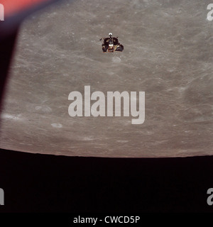 The Apollo 11 Lunar Module ascending from Moon's surface. In the ...