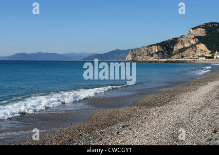 Beach from Finale Ligure / Finalpia at the Italian Riviera Stock Photo ...