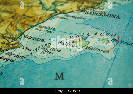 Map of Balearic Islands Stock Photo - Alamy