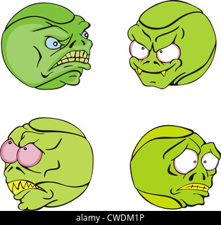 Ugly and funny balls. Set of color vector illustrations Stock Photo - Alamy