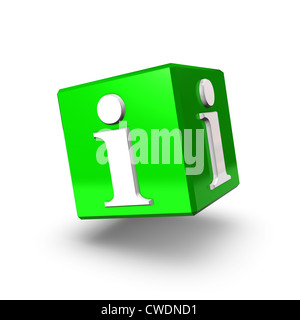 A green information box floating on a white background Stock Photo - Alamy