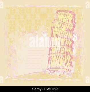 vector Pisa tower grunge background Stock Photo - Alamy