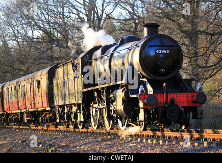 Stanier Mogul Steam Locomotive 42968 at the Great Central Railway ...
