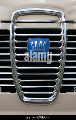 Classic saab car front grille with emblem in sunlight Stock Photo - Alamy