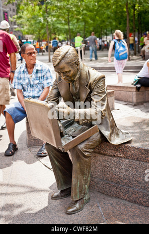 New York City, The "Double Check" Sculpture by J. Seward Johnson in the ...