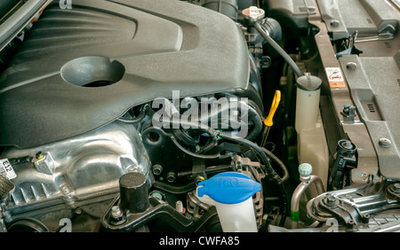Engine, look under the hood of a car Stock Photo - Alamy