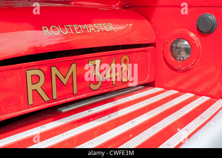 Close-up of red bus Stock Photo - Alamy