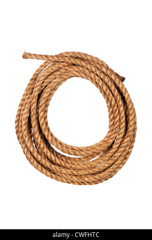 Twisted Hemp Rope in a Circle Frame Cut Out Stock Photo - Alamy