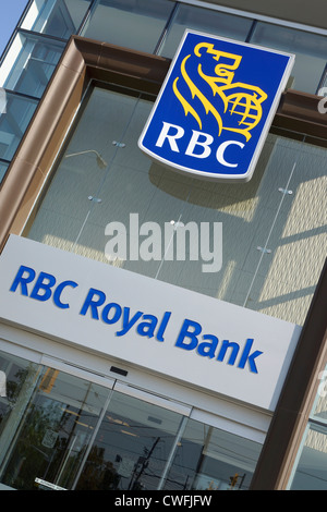 Royal Bank of Canada sign with RBC logo at the corner of Georgia Street ...