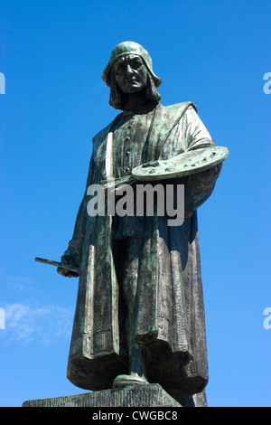 Bronze statue of Dutch artist Hieronymus Bosch (1450 - 1516), ‘s ...